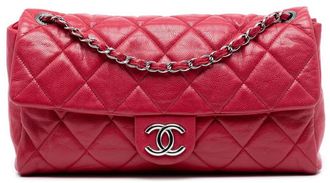 Chanel Hobo Bags - Medium Glazed Caviar Nature Flap - Gr. unisize - in Rot - f&uuml;r Damen
