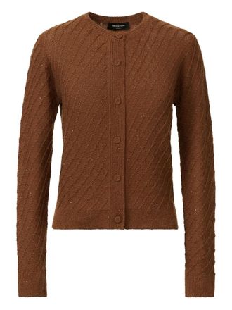 Fabiana Filippi cardigan côtelé à sequins - Marron