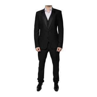 Dolce & Gabbana Homme, Costumes, Noir, Taille: L Virgin Wool Tuxedo