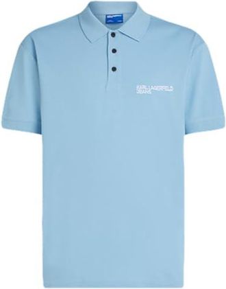 Karl Lagerfeld Homme Polo en Piqu&eacute; R&eacute;gulier Coupe R&eacute;gulier, Bleu, M