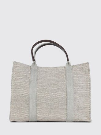 The Row Sac &agrave; main Georgia en toile et cuir avec double anse et fermeture magn&eacute;tique