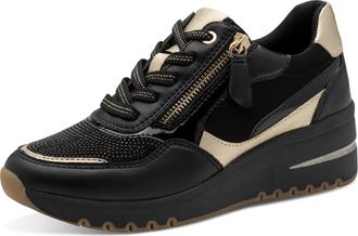 Marco Tozzi Marco Tozzi Damen Sneaker weiches Feel Me Wechselfu&szlig;bett weiches Innenfutter Modern, schwarz (Black Comb), 37 EU