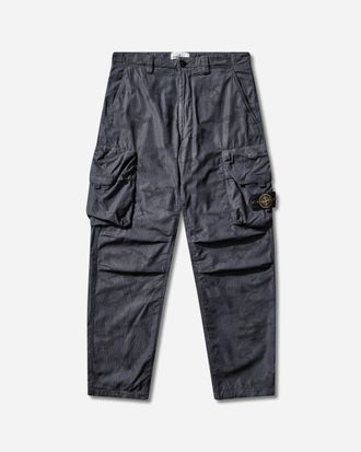 Stone Island Men s Faded Camo Ripstop-TC Loose Cargo Pants Blue Grey