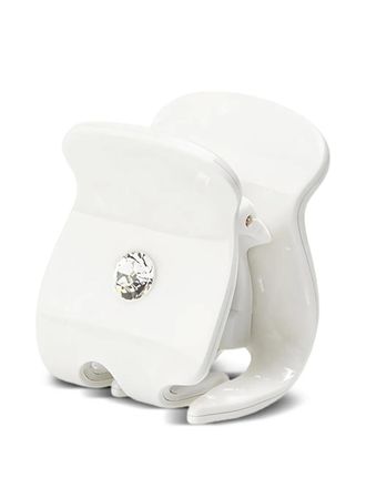Maison Michel barrette Skipper sertie de cristaux - Blanc