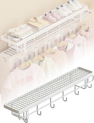 Generic Heizk&ouml;rper-Aufbewahrungsregale mit Haken for effektiven Trocknen von Kleidung und for Pr&auml;sentieren von Dekorationsgegenst&auml;nden, Installation ohne Bohr