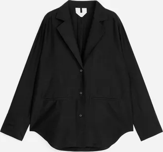 Arket Eleganter Blazer Im Hemden-Stil -Schwarz