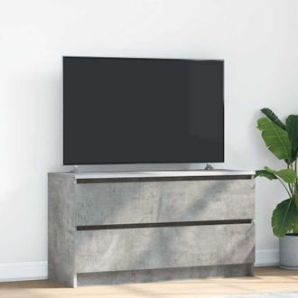 vidaXL Vidaxl - Meuble tv gris b&eacute;ton 100x35x54 cm bois ding&eacute;nierie