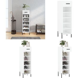 vidaXL Vidaxl - Schuhschrank Wei&szlig; 30x35x105 cm Holzwerkstoff - Schuhschrank - Holzwerkstoffm&ouml;bel - Garderobe - Einbauschrank - Wohnraumorganisation - Home &