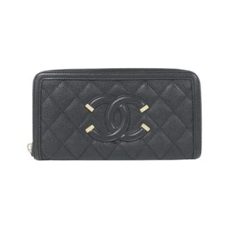 Chanel Portefeuille long en cuir caviar Pre-owned - Femme - Pre-owned - Noir - Taille: ONE Size