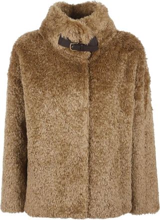 Herno Femme, Vestes, Beige, Taille: 38 FR Veste en fausse fourrure