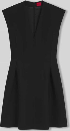 HUGO BOSS Regular Fit Etuikleid mit V-Ausschnitt