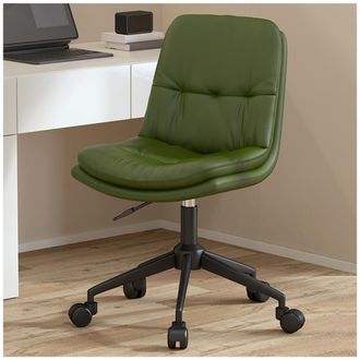 Generic Armlehnenloser, Ergonomischer Schreibtischstuhl Aus PU-Leder Mit 360&deg;-Drehung Und H&ouml;henverstellung(Green)