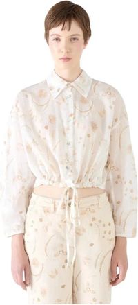 Shaft Femme, Blouses et Chemises, Beige, Taille: 36 FR Camicia Bubble