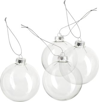 VBS 4er-Pack Glaskugeln transparent &Oslash; 8 cm Weihnachtskugeln Bastelkugeln Christbaumschmuck