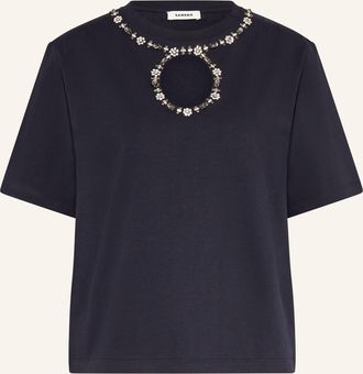 Sandro Sandro T-Shirt Mit Schmucksteinen Und Cut-Out blau