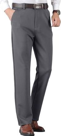 Generic Pantalon de costume ample classique et confortable pour homme - Pantalon droit et l&eacute;ger - Pantalon de travail d&eacute;contract&eacute; pour homme, gris, 42