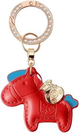Generico Porte-cl&eacute;s en cuir - Bonnes pr&eacute;sages pour le Nouvel An 2026 | Cheval mignon pour sac &agrave; main et porte-cl&eacute;s | Pour sac &agrave; dos voiture bureau voyage vacan