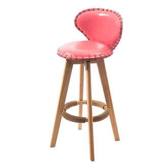 Generic Barhocker mit Gepolsterter Fu&szlig;st&uuml;tze, Drehbarem Pu-Sitz f&uuml;r K&uuml;cheninsel, Kneipe, Caf&eacute;, Terrasse | Maximale Belastung 200 Kg, Holzbeine