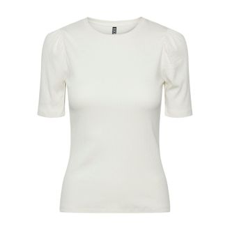 Pieces Damen Pcruka Ss Puff Top Noos, Cloud Dancer, XS