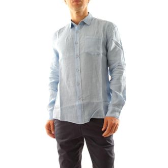 40weft 40Weft, Homme, Chemises, Gris, Taille: 2XL Camicia in lino collo francese