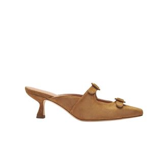 Scarosso Femme, Chaussures, Brun, Taille: 39 1/2 EU Mules &Eacute;l&eacute;gantes en Daim Fauve