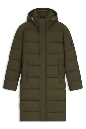 BOSS Herren H-Cenuto Wasserabweisender Steppmantel mit Kapuze Hellgr&uuml;n 58