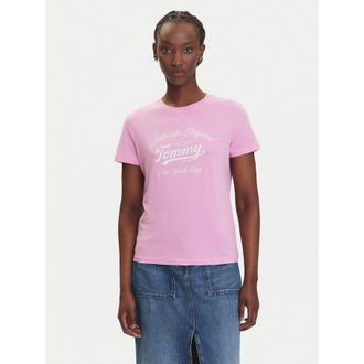 Tommy Jeans T-Shirt Essential DW0DW21404 Rosa Regular Fit