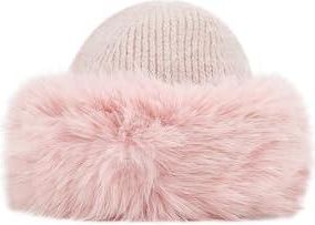 Queen Helena CP07 Bonnet dhiver avec fourrure douce pour femme, Poudre, Taille Unique