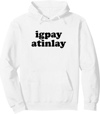 BDAZ Igpay Atinlay Lustiges Schwein Latein Old School Sprache 80er 90er Jahre Pullover Hoodie