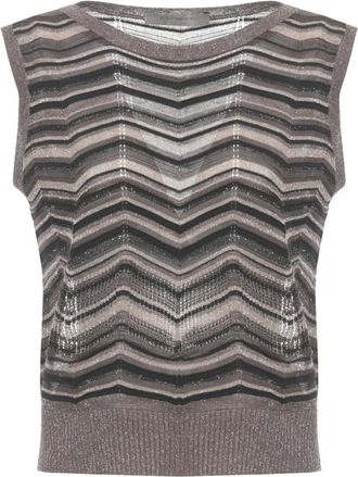 D.exterior Femme, Pulls, Multicolore, Taille: 36 FR Haut en maille &agrave; col rond
