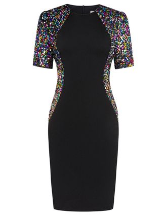 Grace Karin Herbst Kleider Damen Glitzerndes Paillettenkleid Cocktail Sexy Kleider Schwarz Bunt XL