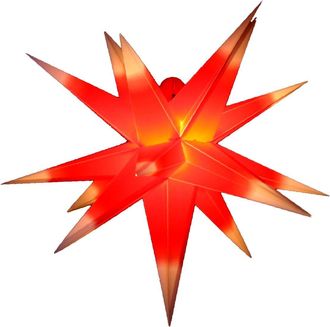 Guru Shop 3D Außenstern Kaspar, Weihnachtsstern, Faltstern mit 18 Spitzen Incl. 7 m Kabel & LED Leuchtmittel - Ø 55 cm Trafo Rot/gelb