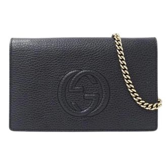 Gucci Portefeuille bandouli&egrave;re Pre-owned &agrave; cha&icirc;ne - Femme - Pre-owned - Bleu - Taille: ONE Size