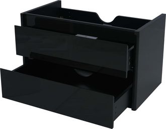 Mendler Waschbeckenunterschrank HWC-B19, Waschtischunterschrank Waschtisch Badezimmer, Hochglanz Soft-Close 50x80cm - schwarz