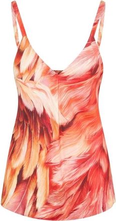 Roberto Cavalli Plumange Print Seidentop - - Tops - Damen - Orange - S
