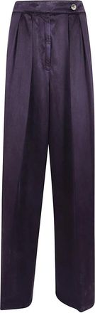 Dries Van Noten Femme, Pantalons, Violet, Taille: 38 FR Pamplona Wide Pantalons