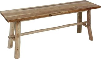 MisterWils VAN DER LEEDEN Bank aus massivem Teakholz naturfarben & unbehandelt 100 cm