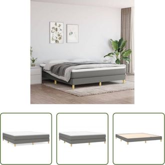 vidaXL Boxspringbett - Boxspringbettgestell Dunkelgrau 180x200 cm Stoff