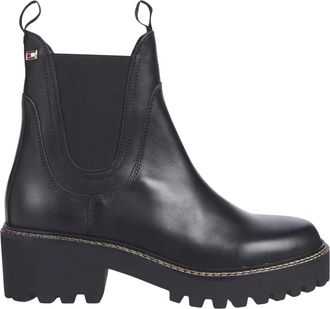 Tommy Hilfiger Chelsea-Stiefel aus Leder - - Shoes - Damen - Schwarzk - 36 EU