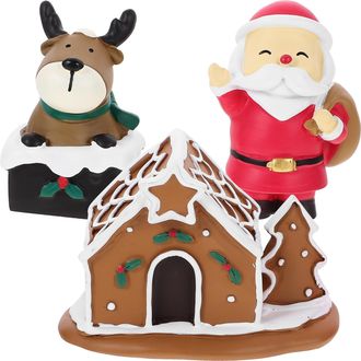 Valiclud 3 St&uuml;ck Kleiner Weihnachtsfiguren aus Harz Kleine Weihnachtsornamente f&uuml;r Tisch und Desktop Dekor Dekorative Miniatur Weihnachtsdeko f&uuml;r Inneneinricht