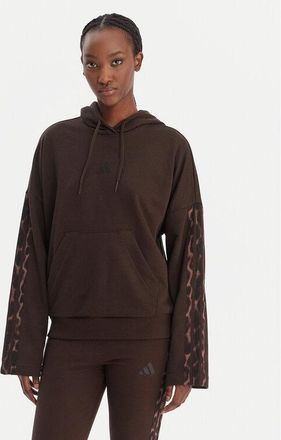 adidas Sweatshirt Seasonal Essentials Leopard Print KA4683 Braun Loose Fit