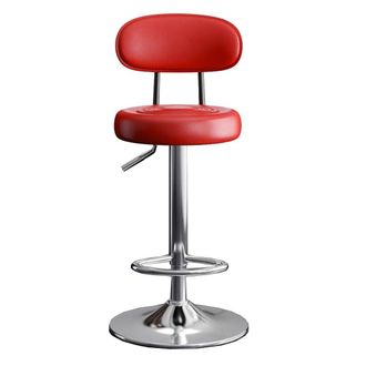 Generic H&ouml;henverstellbarer, drehbarer Barhocker mit R&uuml;ckenlehne, lederbezogener Polsterstuhl f&uuml;r K&uuml;che, Restaurant, B&uuml;ro und Esszimmer - Schwarz