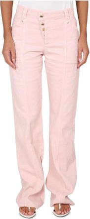 Tom Ford Femme, Pantalons, Rose, Taille: W28 Pantalon large taille haute avec braguette boutonn&eacute;e
