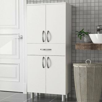Dmora Mehrzweckschrank Seturnes 59,4x140h cm Wei&szlig; 4 Regale