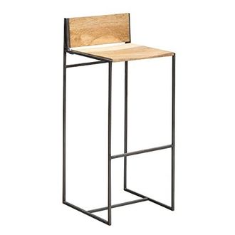 Chehoma Soulid Bleach Barhocker - Rustikale Eleganz und Langlebigkeit aus Mangoholz und Eisen