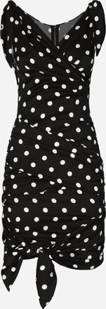 Dolce & Gabbana Midirock Mit Drapierungen Aus Charmeuse Punkteprint - Frau Kleider Drucken 38