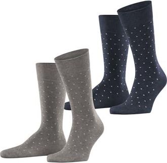 Esprit Fine Dot 2-Pack M SO coton motif fantaisie lot de 2 paires, Chaussettes Homme, Multicolore (Blue Grey 0140), 39-42