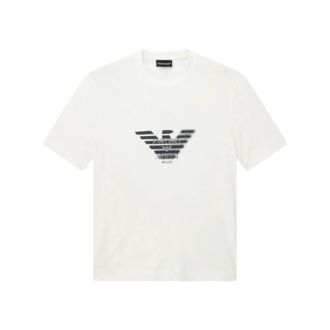 Emporio Armani Homme, Tops, Blanc, Taille: M T-shirt col rond