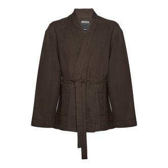Ermenegildo Zegna Kimono-Jacke mit offener Vorderseite - - Jackets - Herren - Braun - XL