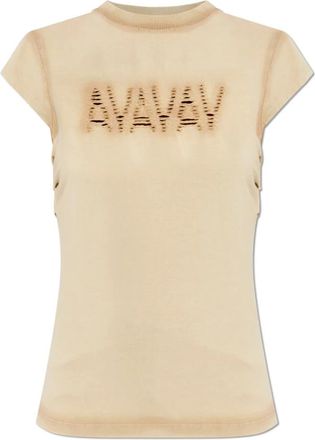 Avavav Avavav, Femme, Tops, Beige, Taille: 42 FR T-shirt avec logo